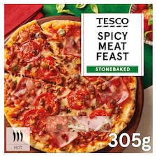 Tesco Stonebaked Spicy Meat Feast Pizza 305G - Tesco Groceries