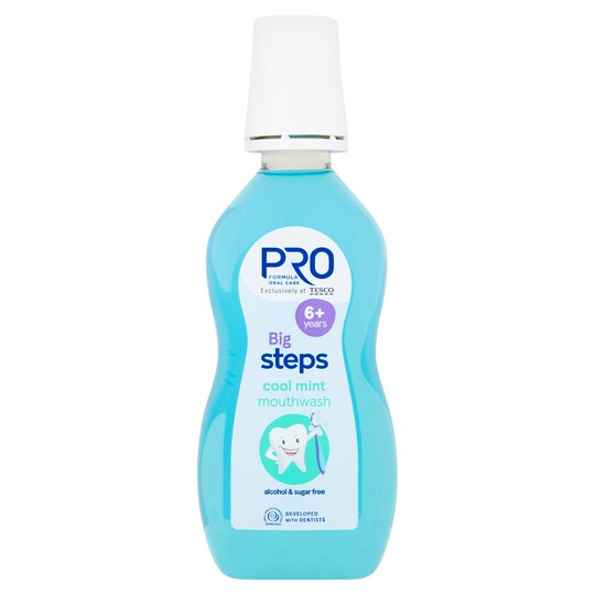 Pro Formula Big Steps Cool Mint Mouthwash 6+ 300Ml - Tesco Groceries