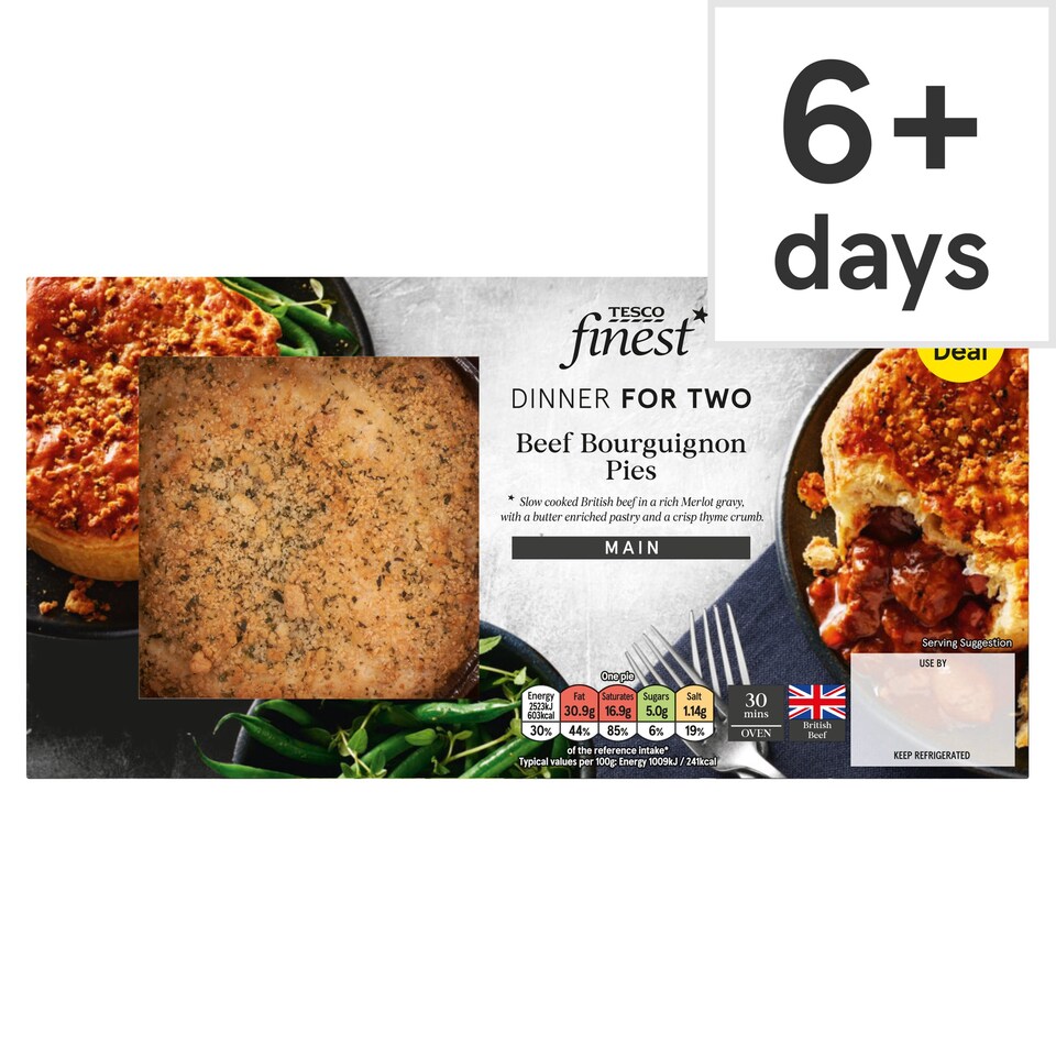 Tesco Finest Beef Bourguignon Pies 500G - Tesco Groceries