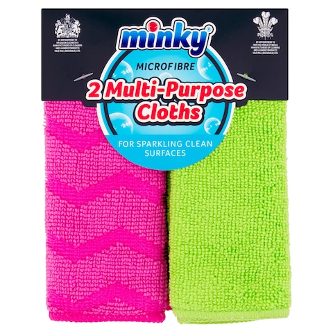 Minky Microfibre Multi-Purpose Cloths 2 Pack - Tesco Groceries