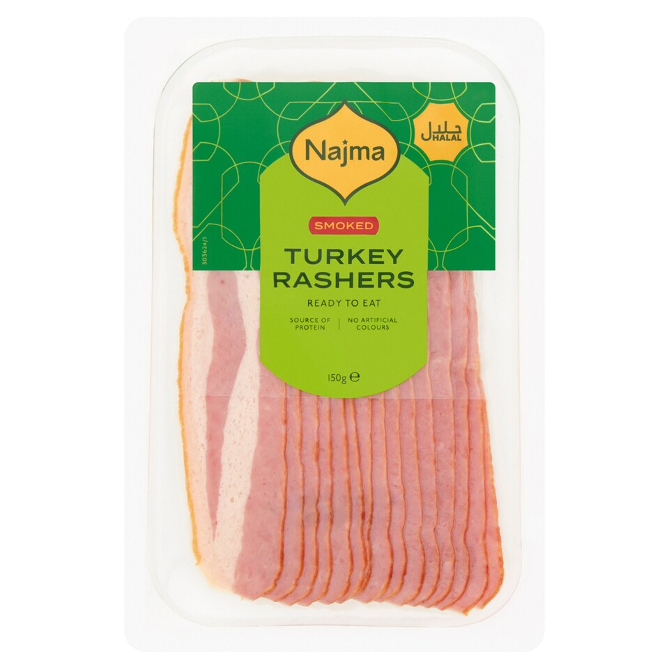 Najma Smoked Turkey Rasher Slice 150G - Tesco Groceries