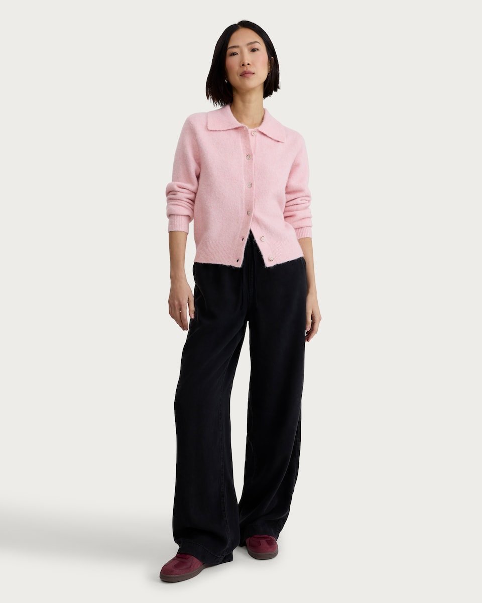 F&F Knitted Collared Button Front Cardigan in Pink - Tesco Groceries