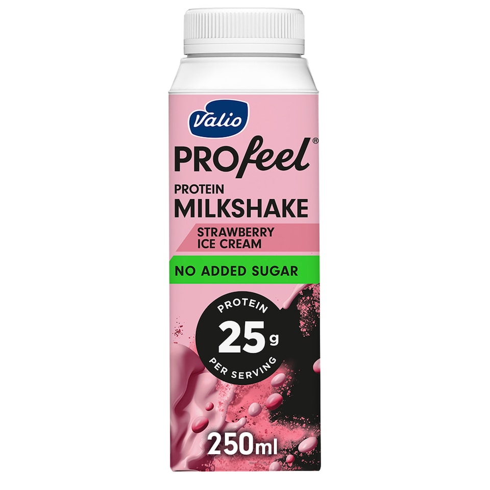 Valio PROfeel Protein Strawberry Ice Cream Milkshake 250ml - Tesco ...