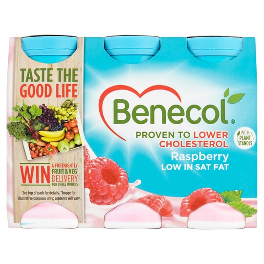 Benecol Raspberry Yogurt Drink 6X67.5G - Tesco Groceries