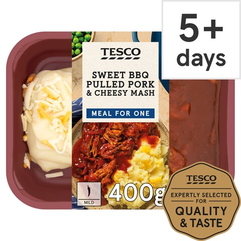 Tesco Sweet BBQ Pulled Pork & Cheesy Mash 400g - Tesco Groceries