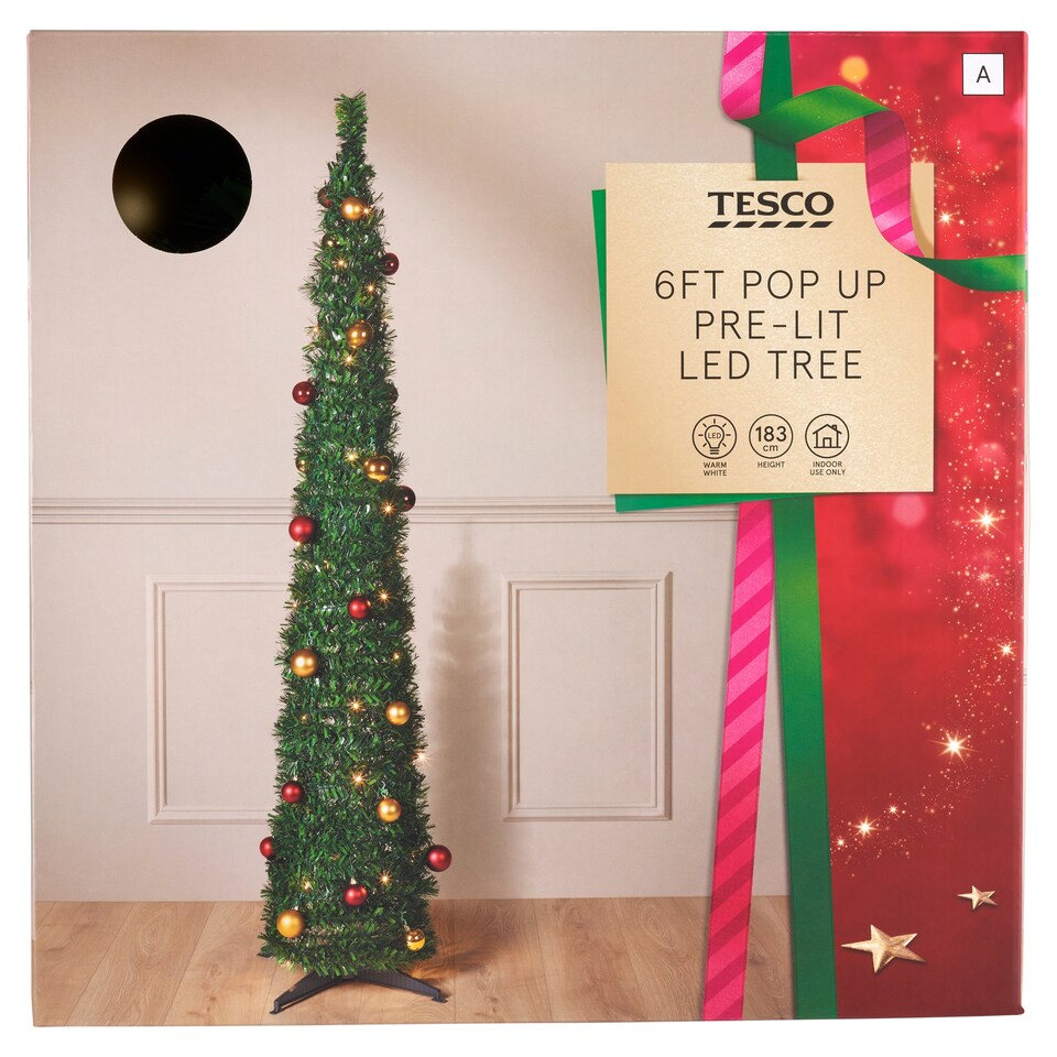 Tesco Christmas Tree with Light Chain 183 cm - Tesco Groceries