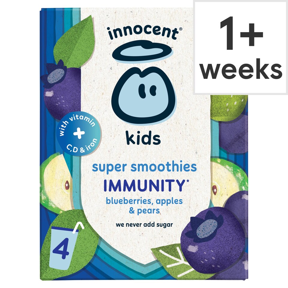 Innocent Kids Super Smoothie Blueberry 4X150ml - Tesco Groceries