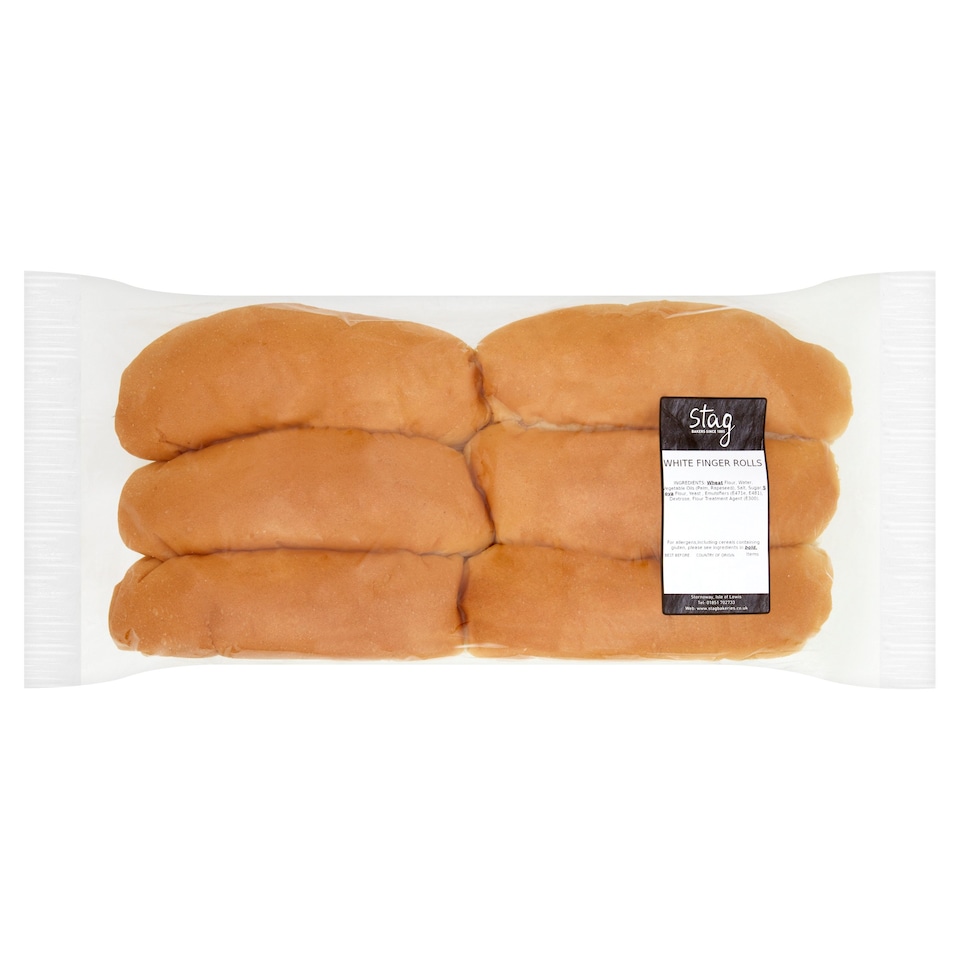 Stag White Finger Rolls 6 Pack - Tesco Groceries