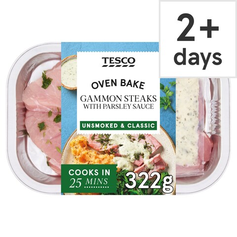 Tesco Gammon Steaks with Parsley Sauce 322g - Tesco Groceries