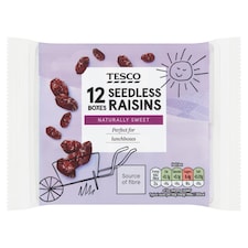 Tesco Seedless Raisins 12 Pack 168G - Tesco Groceries