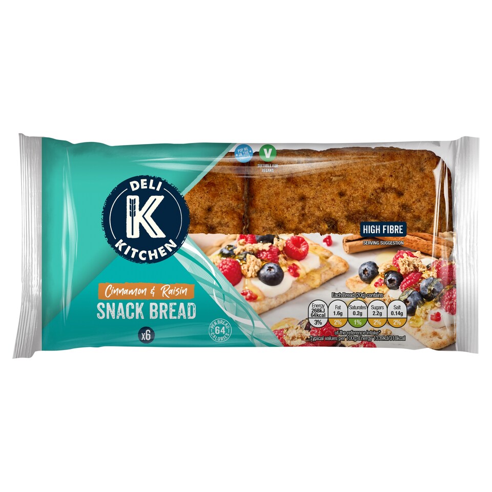 Deli Kitchen 6 Oat & Raisin Snackbreads - Tesco Groceries