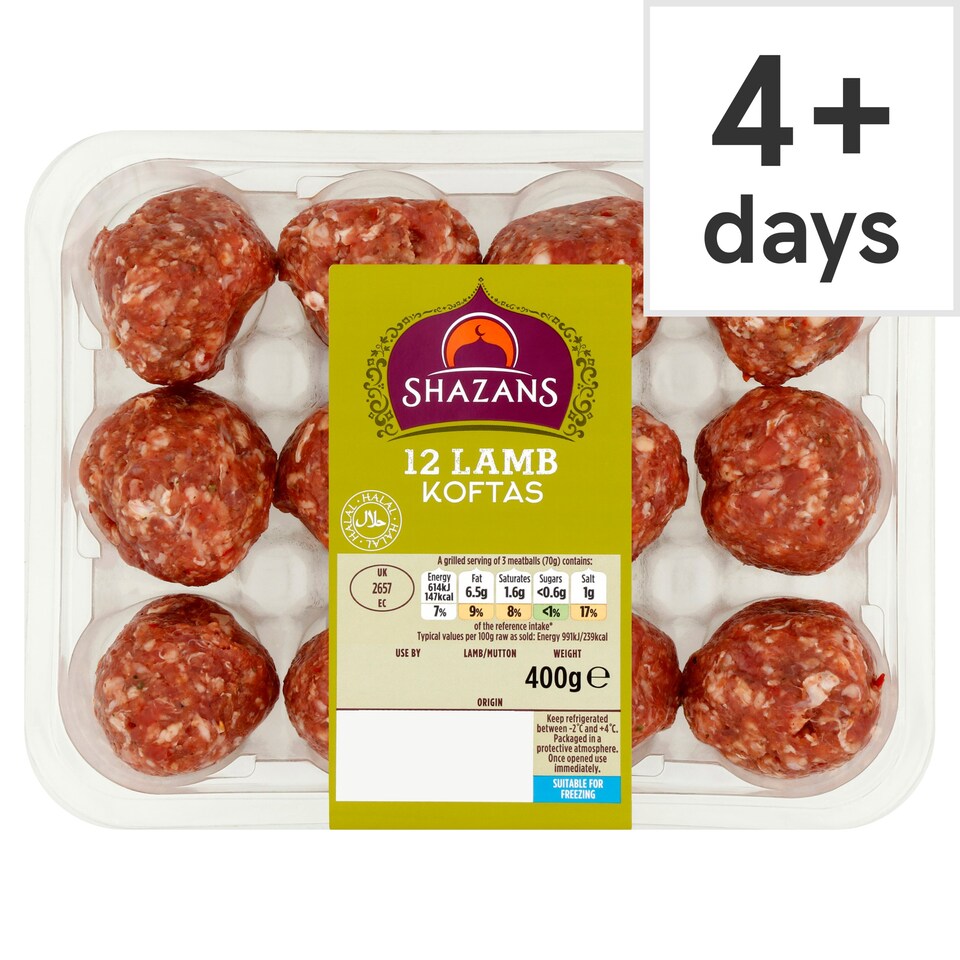 Shazans 12 Lamb Koftas 400G - Tesco Groceries