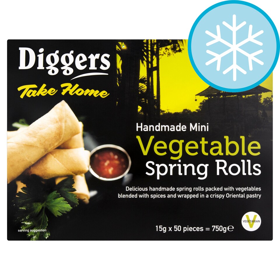 Diggers Min Vegetable Spring Rolls 750G - Tesco Groceries