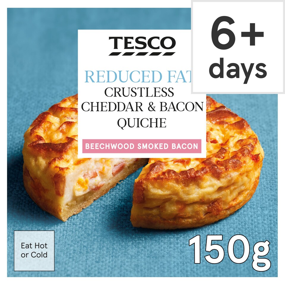 Tesco Reduced Fat Crustless Cheddar & Bacon Quiche 150G - Tesco Groceries
