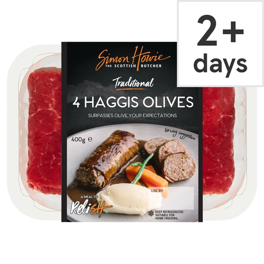 Simon Howie Haggis Olives 4Pack 400G - Tesco Groceries