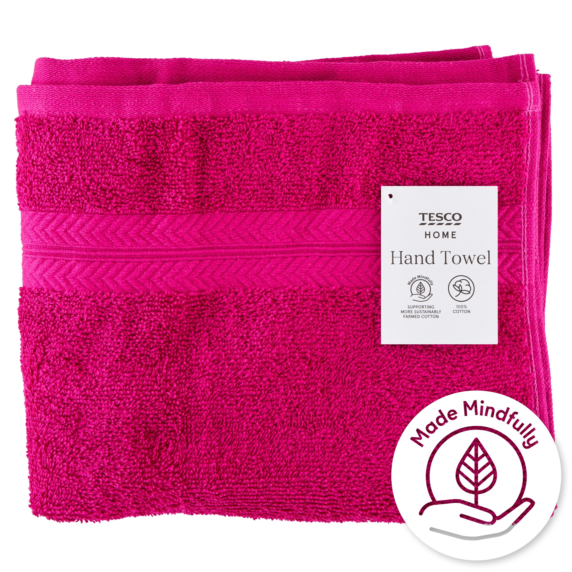 Tesco Home Raspberry Color Hand Towel 50 cm x 90 cm - Tesco Groceries