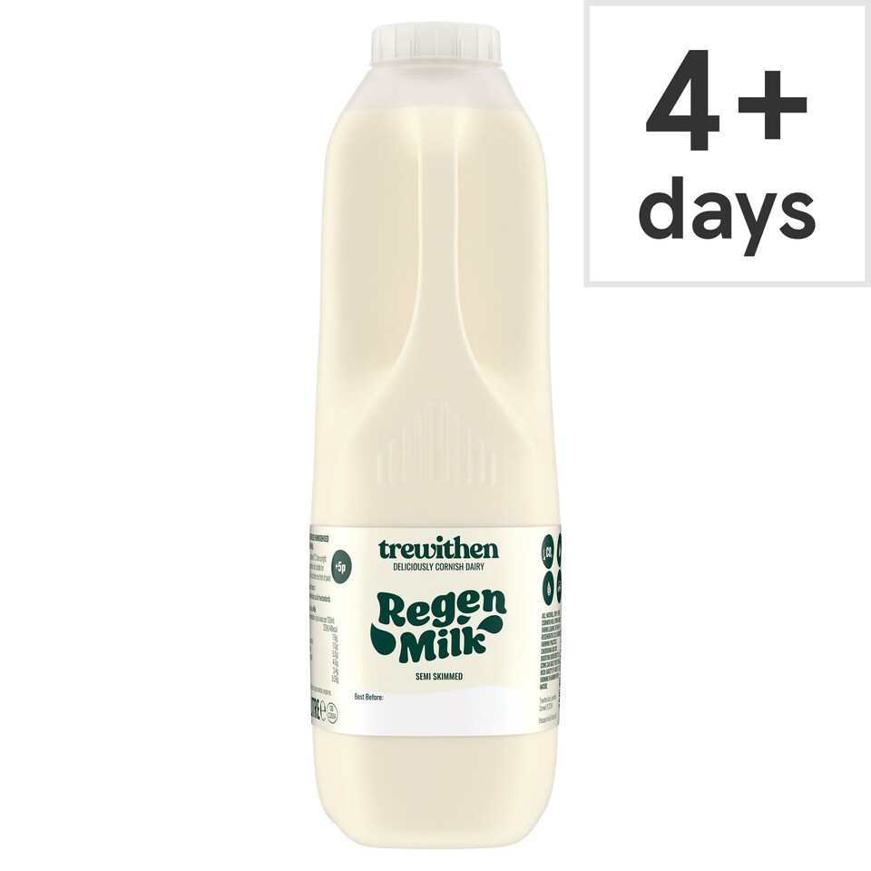 Trewithen Dairy Regen Milk 1L Semi Skimmed - Tesco Groceries