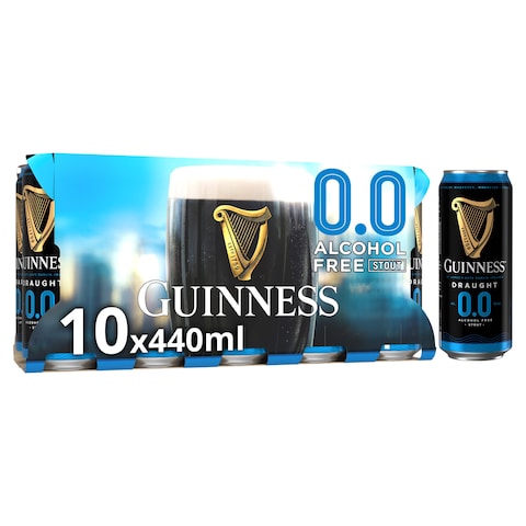 Guinness 0.0% Alcohol Free Draught Stout 10X440ml - Tesco Groceries