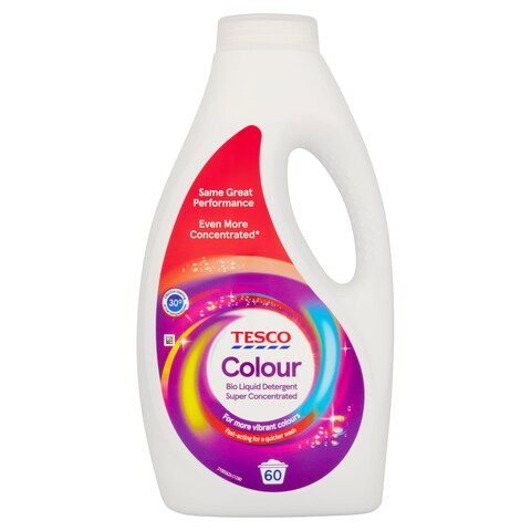 Tesco Colour Bio Liquid Detergent Super Concentrated 60w 1.5L - Tesco ...