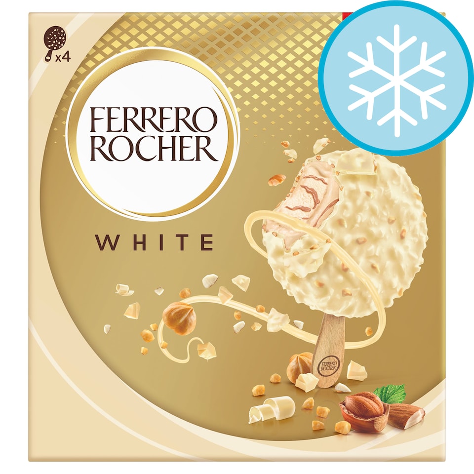 Ferrero Rocher White Chocolate Ice Cream Sticks 4 x 70ML - Tesco Groceries