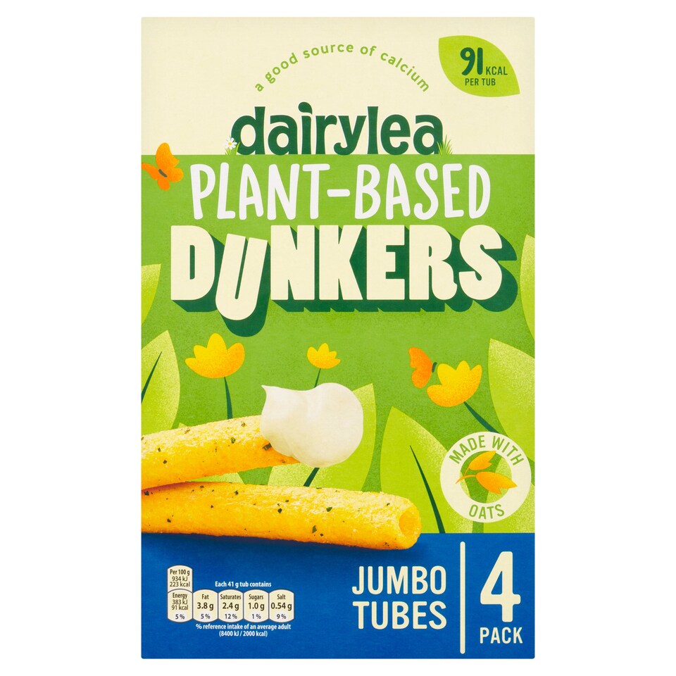Dairylea Dunkers Plant Based Jumbo Tubes 4 Pack - Tesco Groceries
