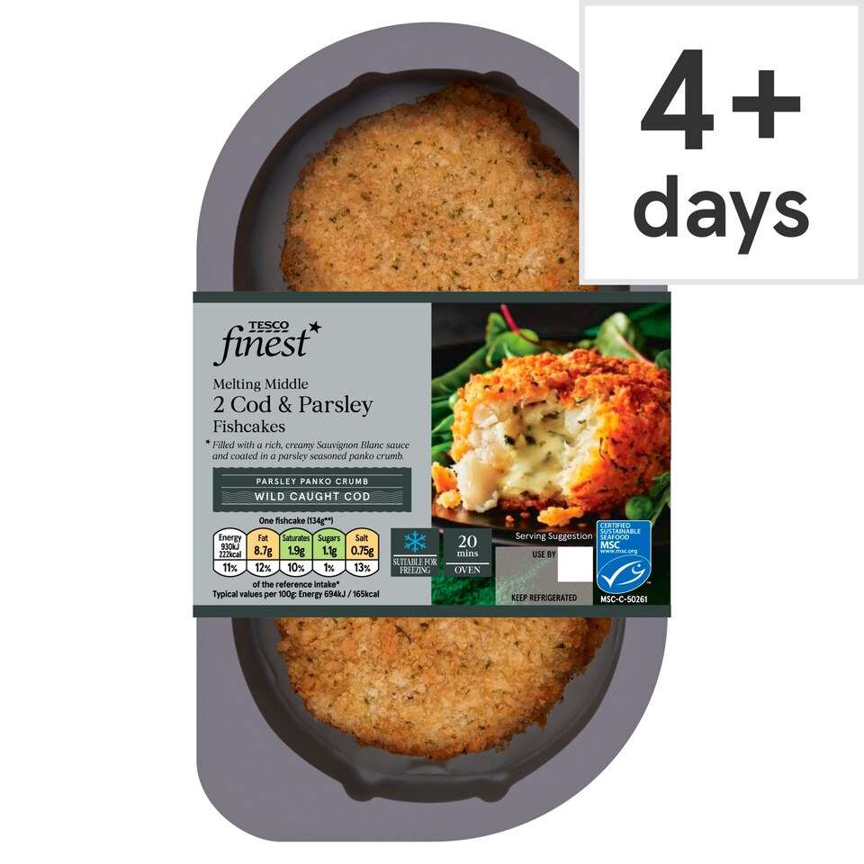 Tesco Finest 2 Cod & Parsley Fishcakes 290G - Tesco Groceries
