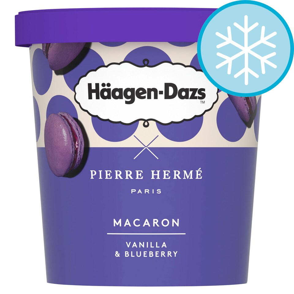Haagen-Dazs Macaron Vanilla Blueberry Ice Cream 420ml - Tesco Groceries