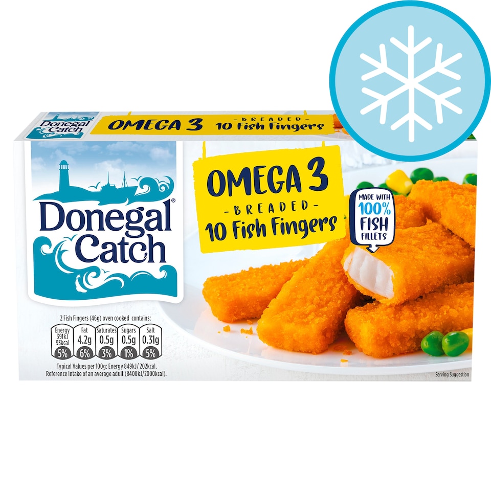 Donegal Catch 10 Omega Fish Fingers 250G - Tesco Groceries