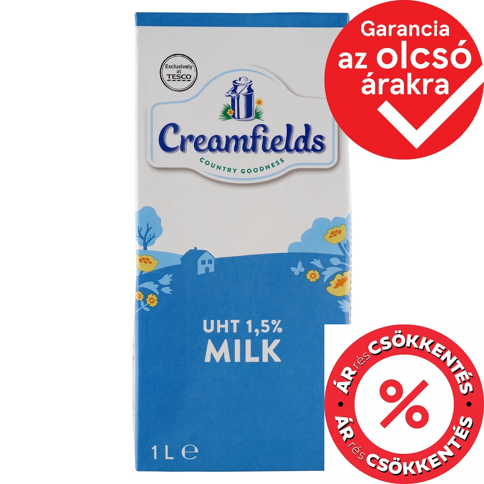 Creamfields UHT Low-Fat Milk 1,5% 1 l - Tesco Groceries