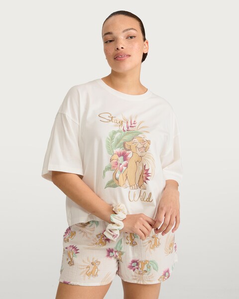 Disney The Lion King Simba Pure Cotton Pyjama Set in Multi White ...