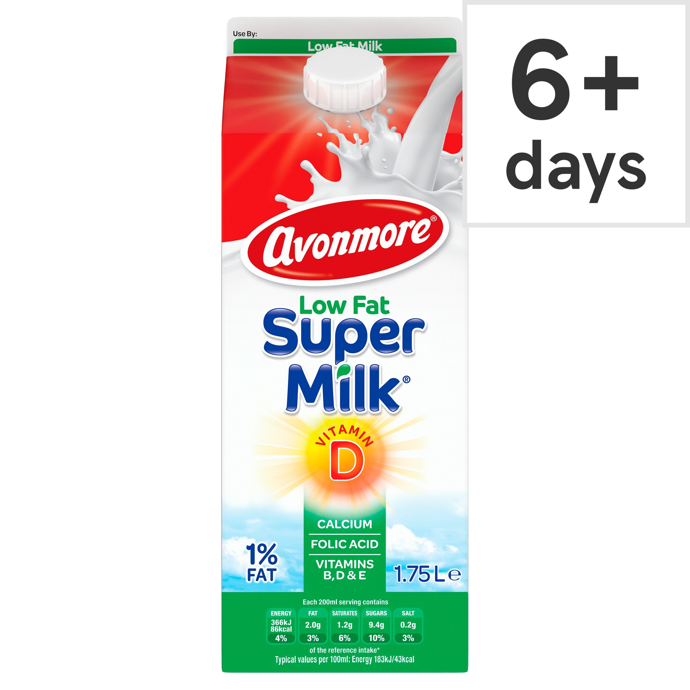 Avonmore Low Fat Super Milk 1.75L - Tesco Groceries