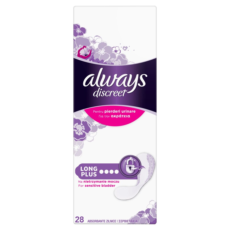 Always Discreet Incontinence Liners Long Plus x28 - Tesco Groceries