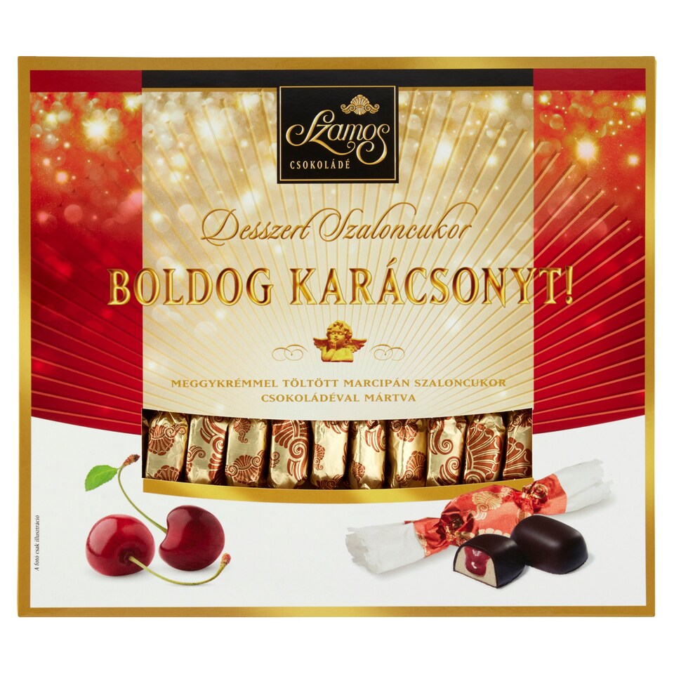 Szamos Marzipan Christmas Candy Filled with Cherry Cream Dipped in ...