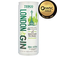 Tesco Gin & Low Calorie Tonic 250Ml - Tesco Groceries