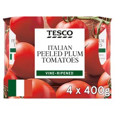 Tesco Peeled Plum Tomatoes 4X400g - Tesco Groceries