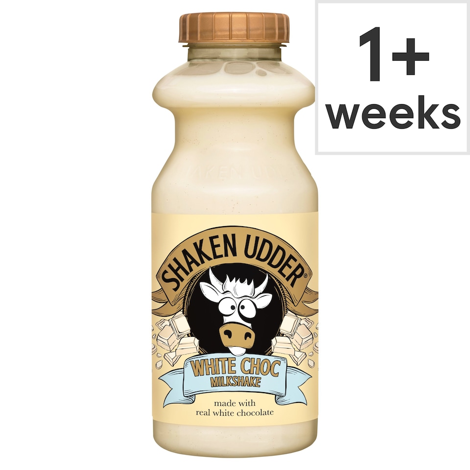 Shaken Udder White Choc Milkshake 330ml - Tesco Groceries