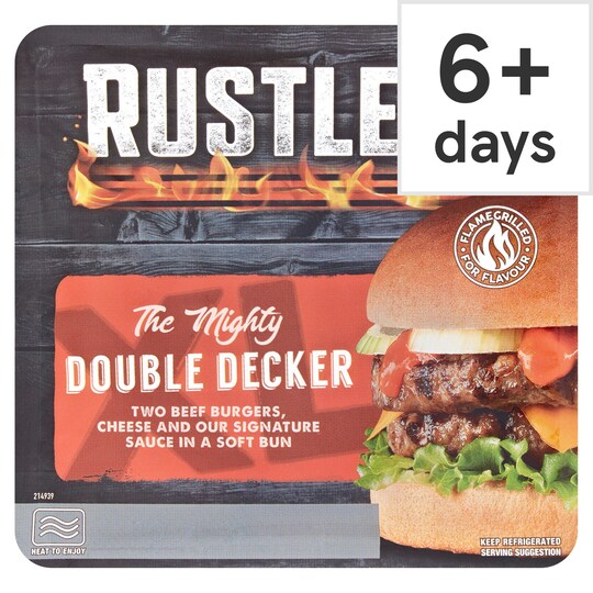 Rustlers Double Decker Cheese Burger 237G - Tesco Groceries