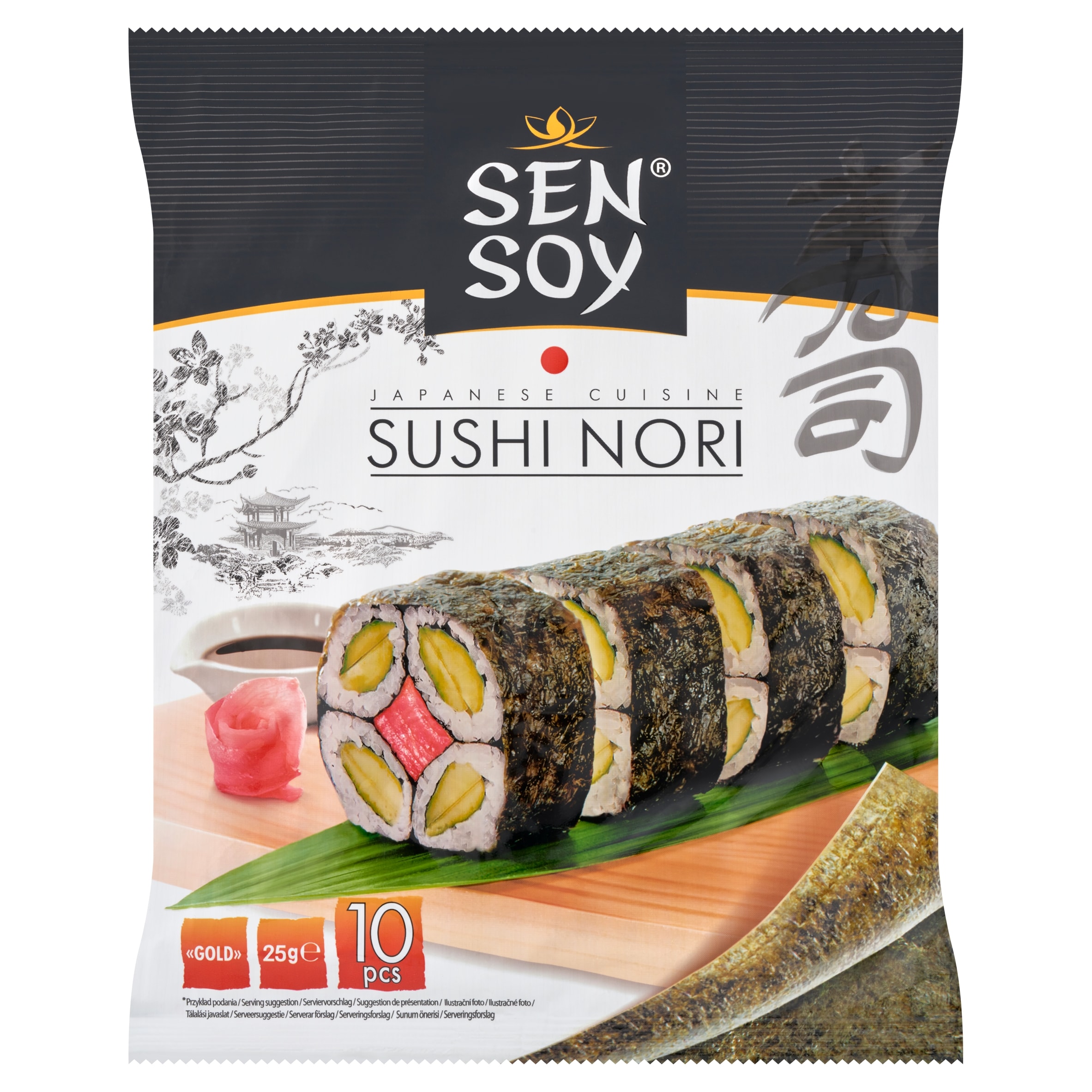Sen Soy Sushi Nori tengeri algalapok 10 db 25 g - Tesco Groceries