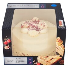 Tesco Finest White Chocolate & Raspberry Cake 16 Servings - Tesco Groceries