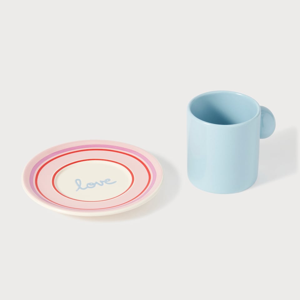Paperchase Valentines Espresso Cup & Saucer - Tesco Groceries