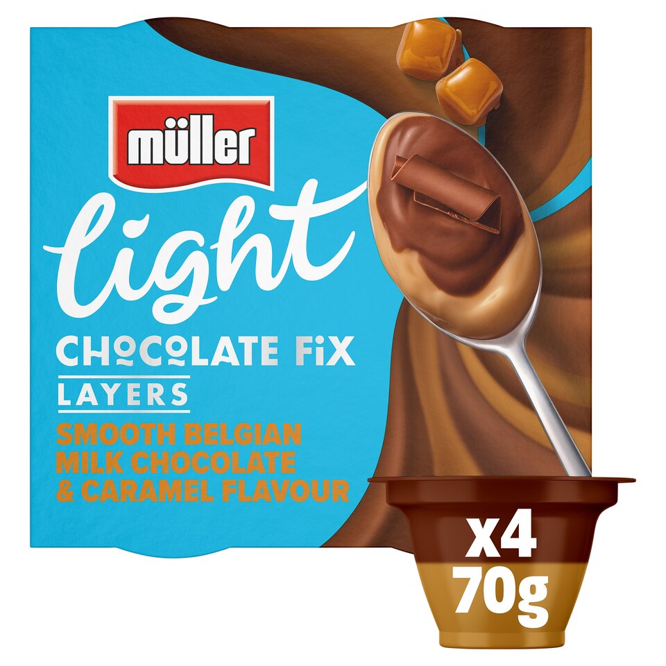Muller Light Chocolate Fix & Caramel Layers 4X70g - Tesco Groceries