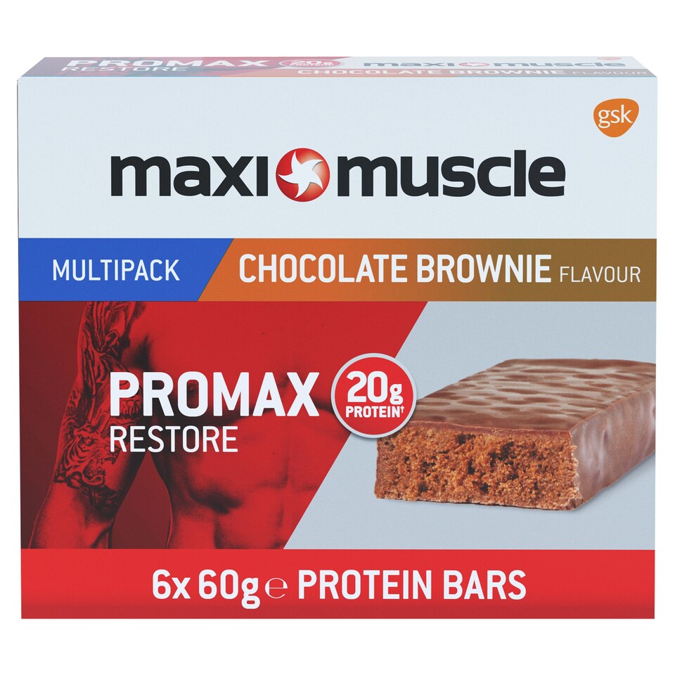 Maxi Promax Chocolate Brownie Bar 6 Pack X 60G - Tesco Groceries