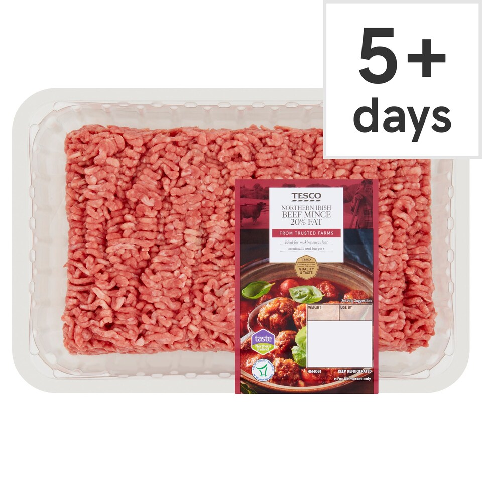Tesco Northern Irish Beef Mince 1.0Kg 20% Fat - Tesco Groceries