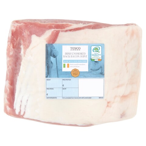 Tesco Irish Unsmoked Back Bacon Joint 1.122Kg-1.690G - Tesco Groceries