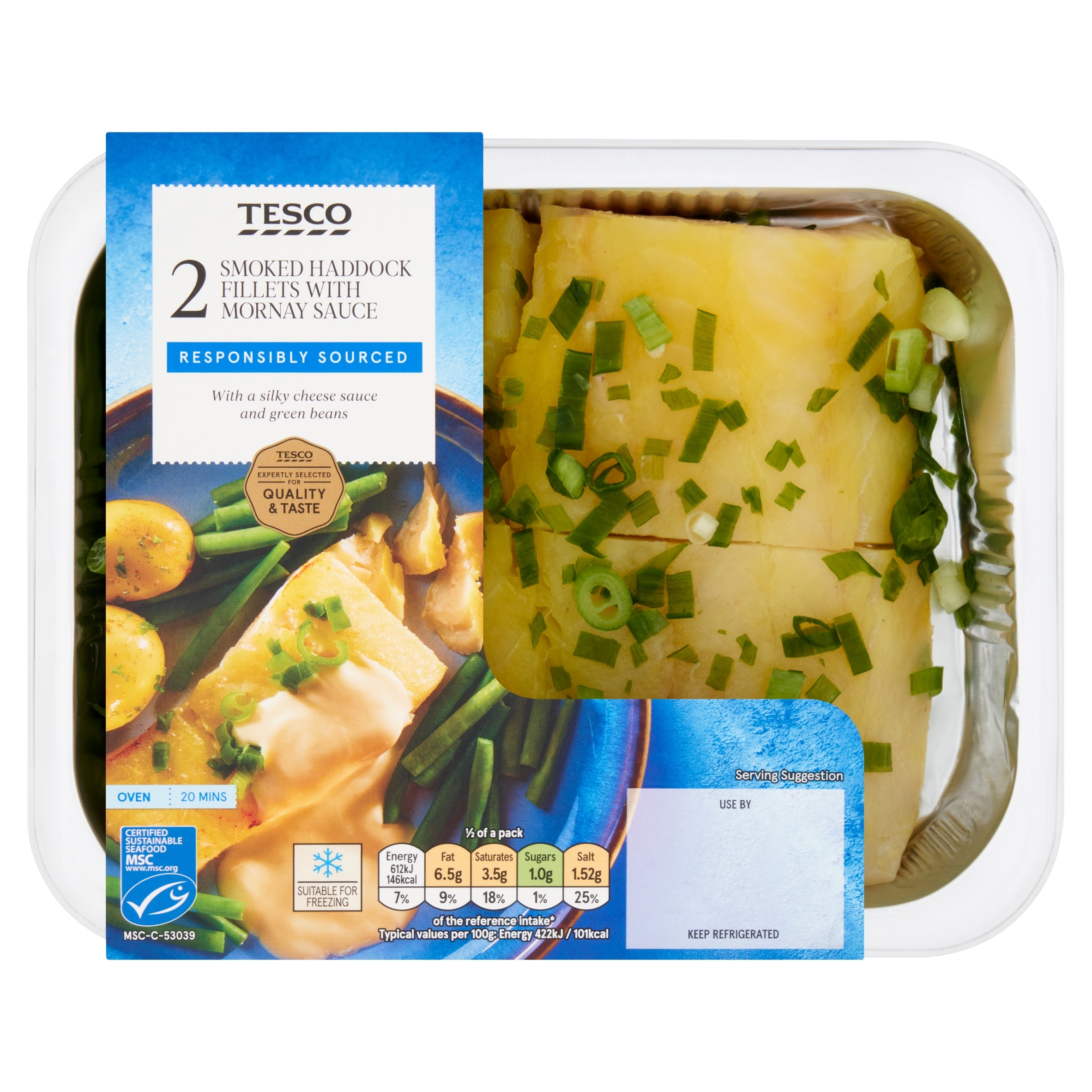 Tesco 2 Smoked Haddock Fillets With Mornay Sauce 350g - Tesco Groceries