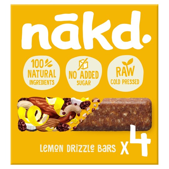 Nakd Lemon Drizzle Bars 4X35g - Tesco Groceries