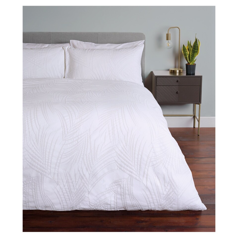 Fox Ivy Fluidity Waffle Leaves Duvet Set Double Tesco Groceries