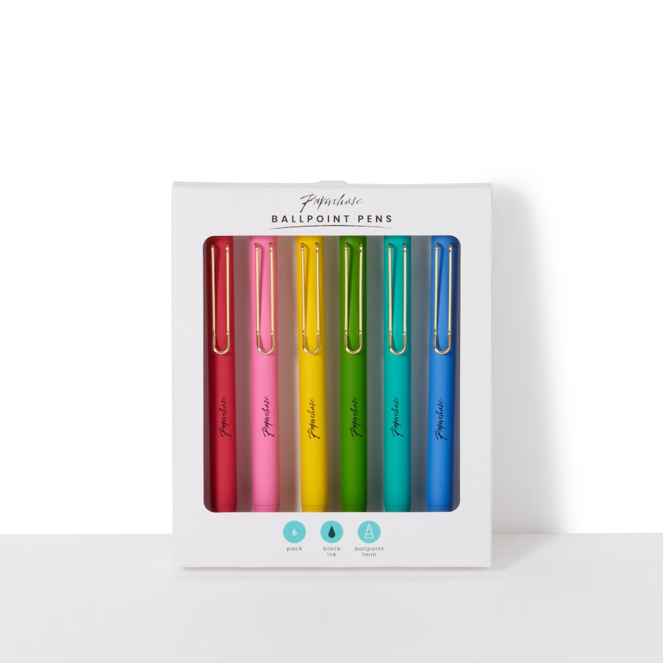 Paperchase Rainbow Set of 6 Metal Pens - Tesco Groceries