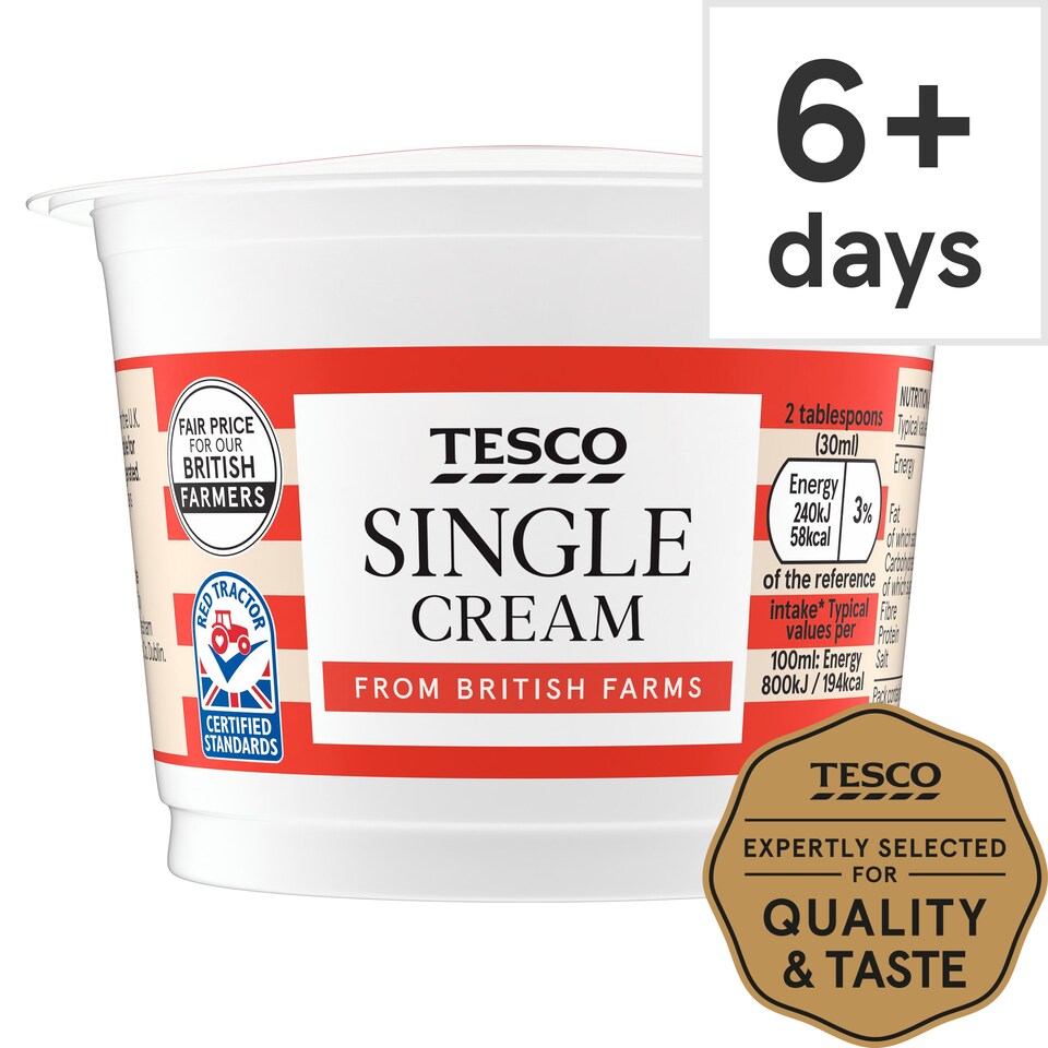 Tesco British Single Cream 150Ml - Tesco Groceries