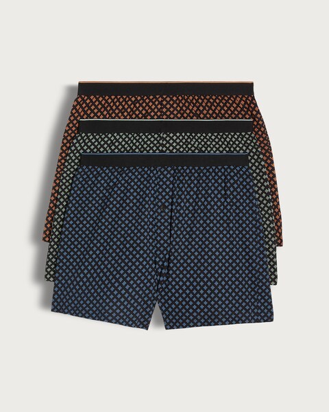 F&F 3-Pack Pure Cotton Geometric Boxers in Multi - Tesco Groceries